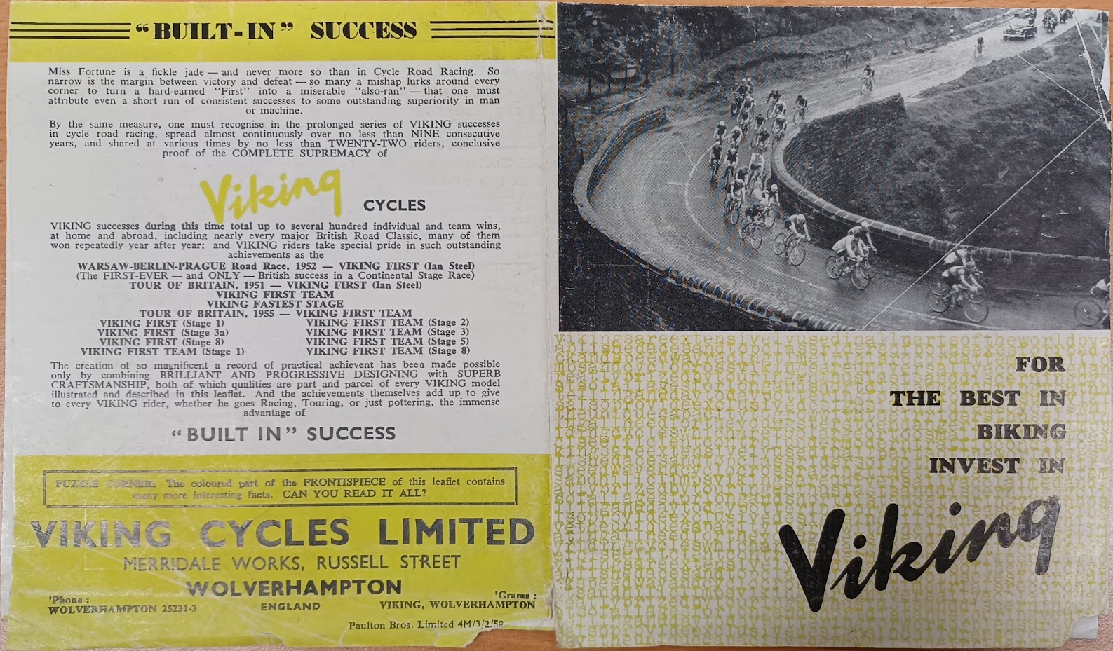 1958 Viking Cycles Catalogue – Classic Viking Cycles